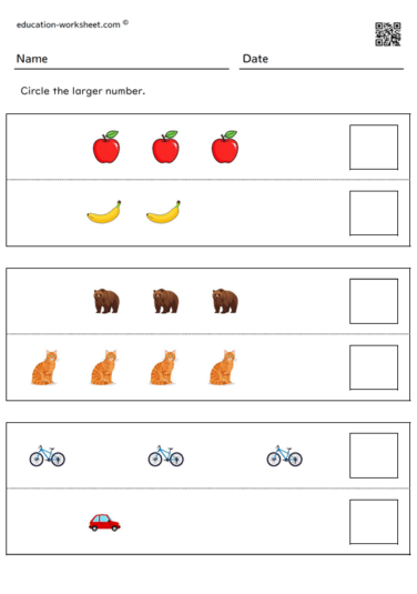Circle the larger number_001 | education-worksheet.com