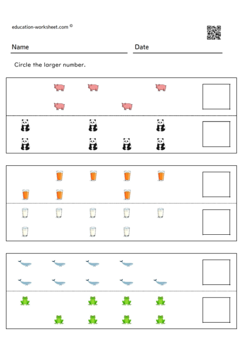 Circle the larger number ver.2_004 | education-worksheet.com