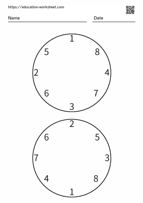 The task is to draw lines to connect the numbers 1-8 in a circle in ...